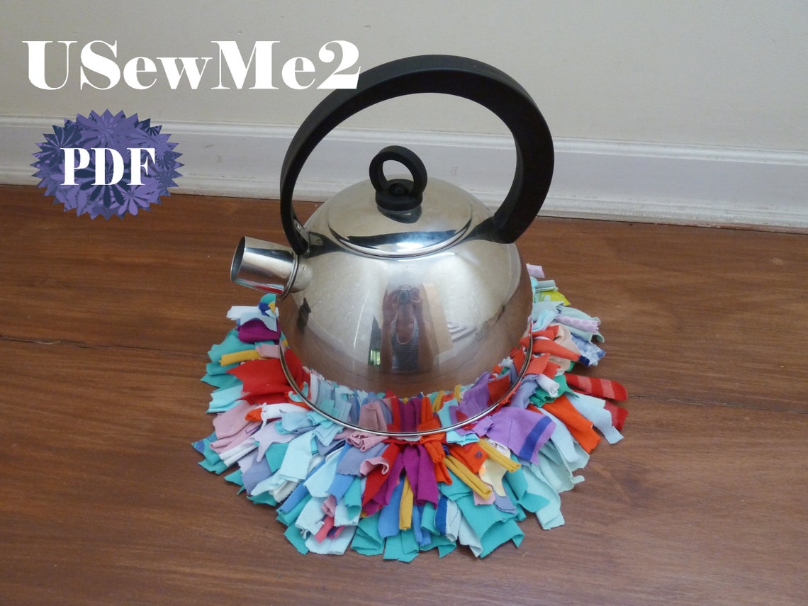 Rag Rug Fabric Tutorial - NO SEW T Yarn Scraps Rug Patten - Pet ...