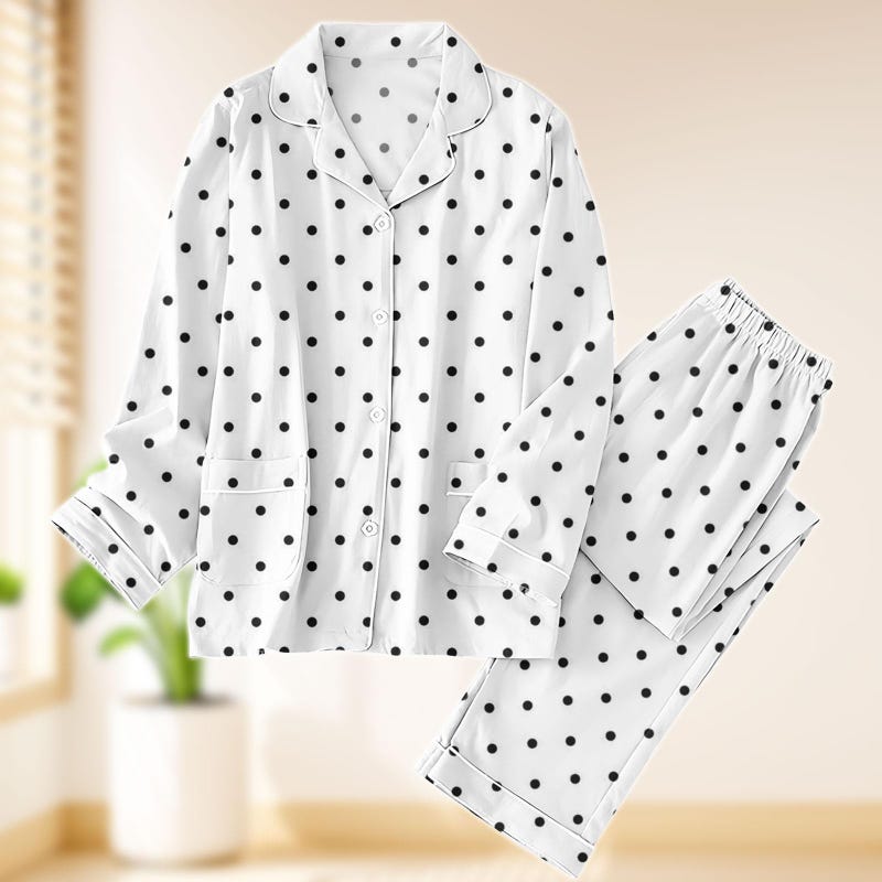 Polka Dot Pajama Cotton - Etsy UK