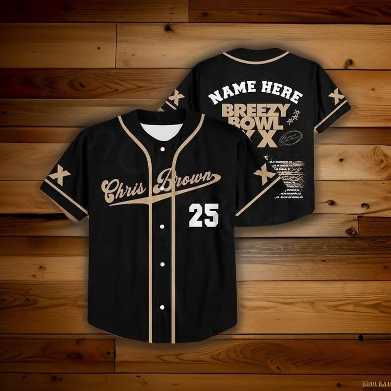 Chris Brown Shirt Personalized, Breezy Bowl 2025 Baseball Jersey Custom ...