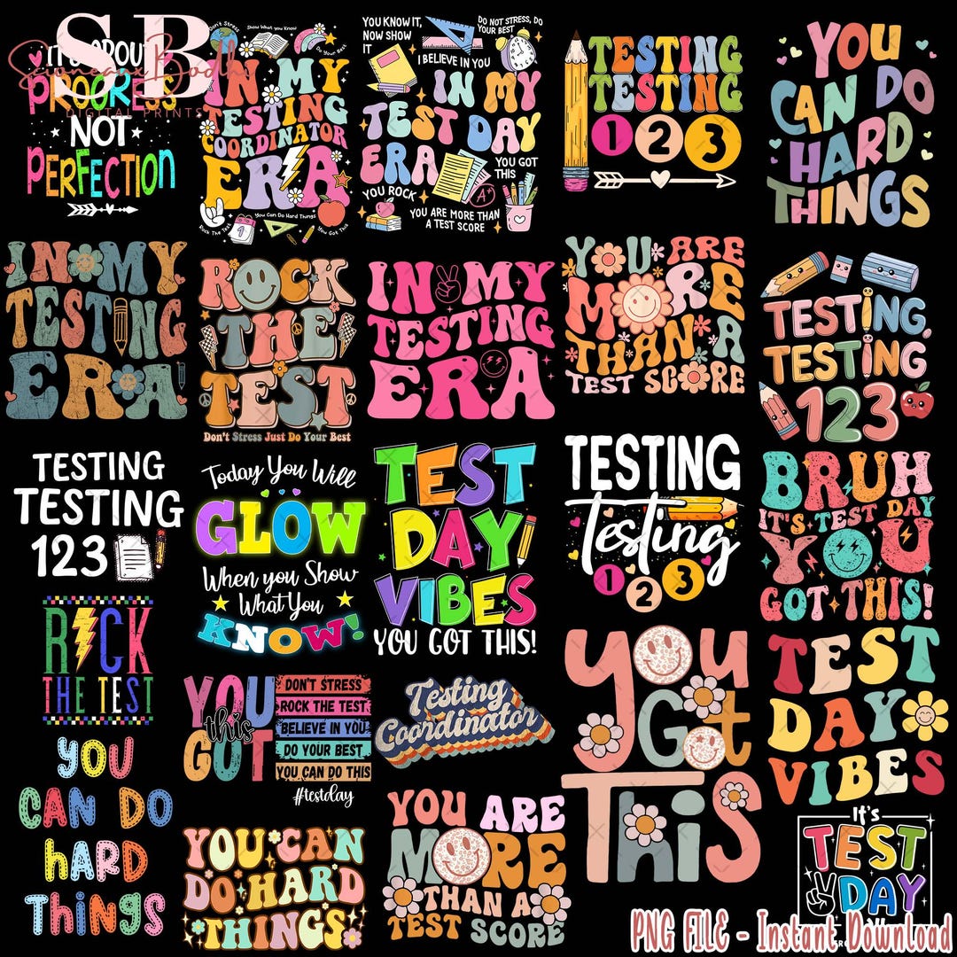 Rock the Test Png Bundle, Testing Day Sublimation, Don't Stress Just Do ...