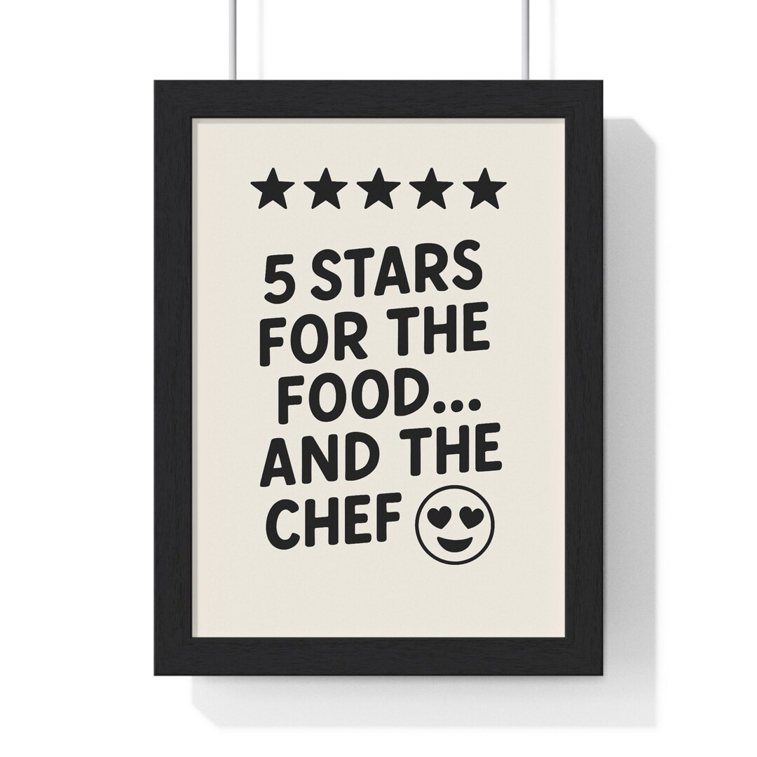 Funny Kitchen Poster: 5-star Food Chef Print - Humorous Dining Room ...