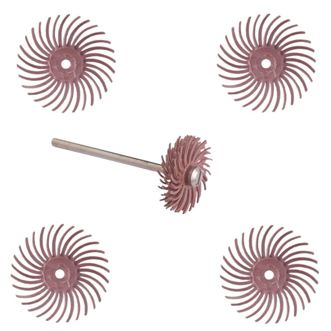 BIJ-854, 4 Red Habras 19mm Radial Discs STANDARD GRIT 220 Plus Mandrel ...