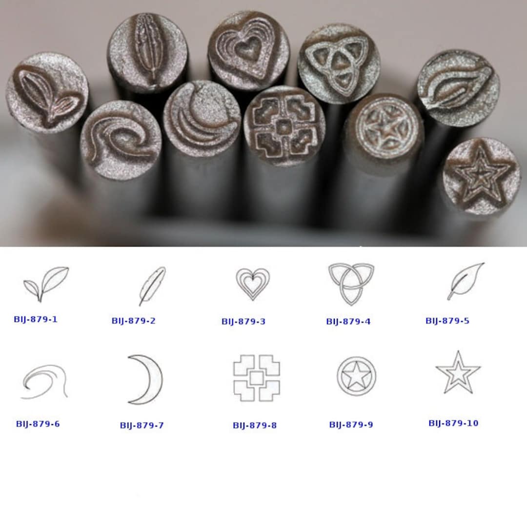 KENT 5mm Precision Design Metal Punch Stamps: Leaves Heart Stars Moon ...