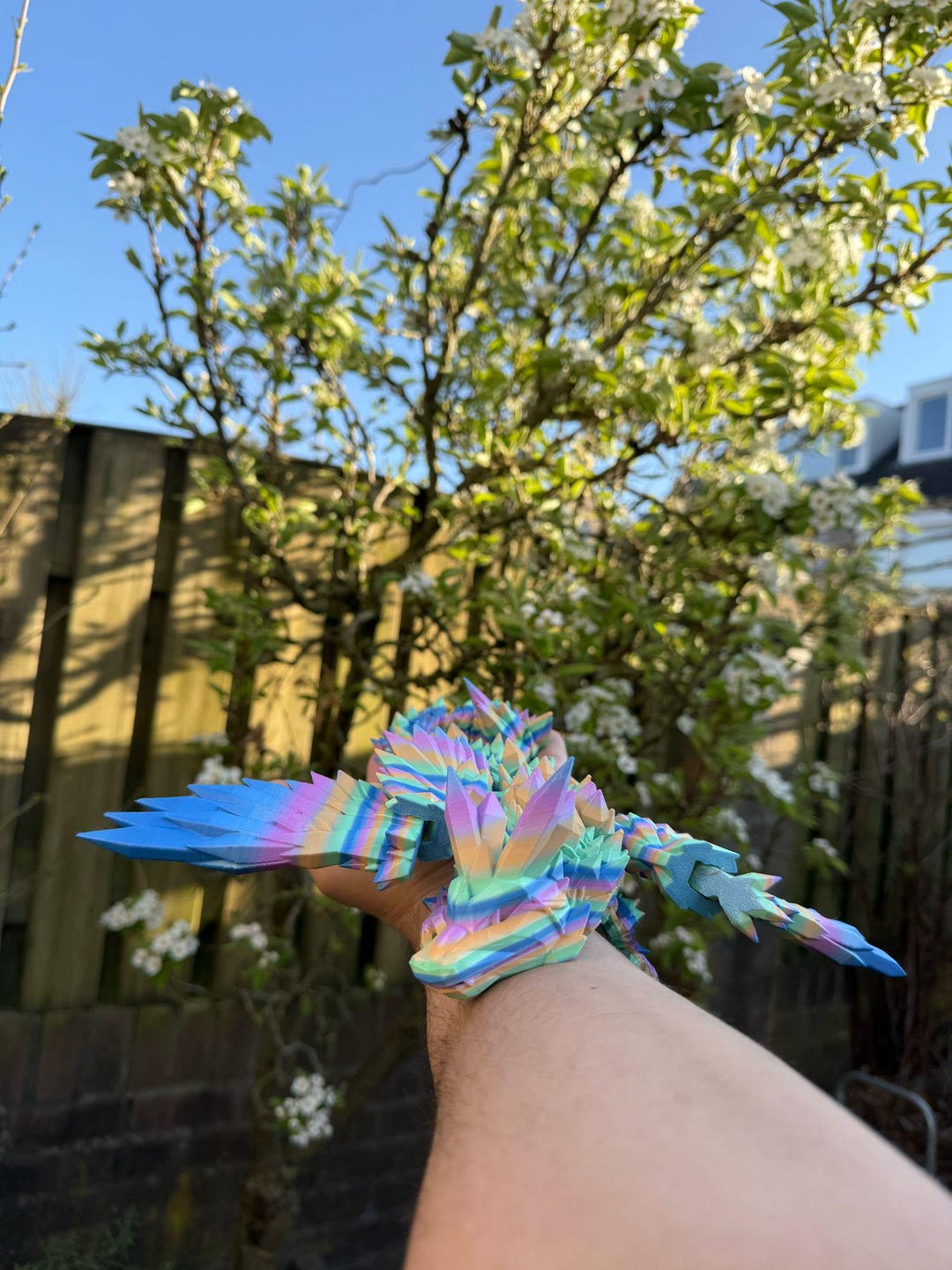 Rainbow Crystal Dragon – Articulated 3D Printed Fantasy Toy - Etsy
