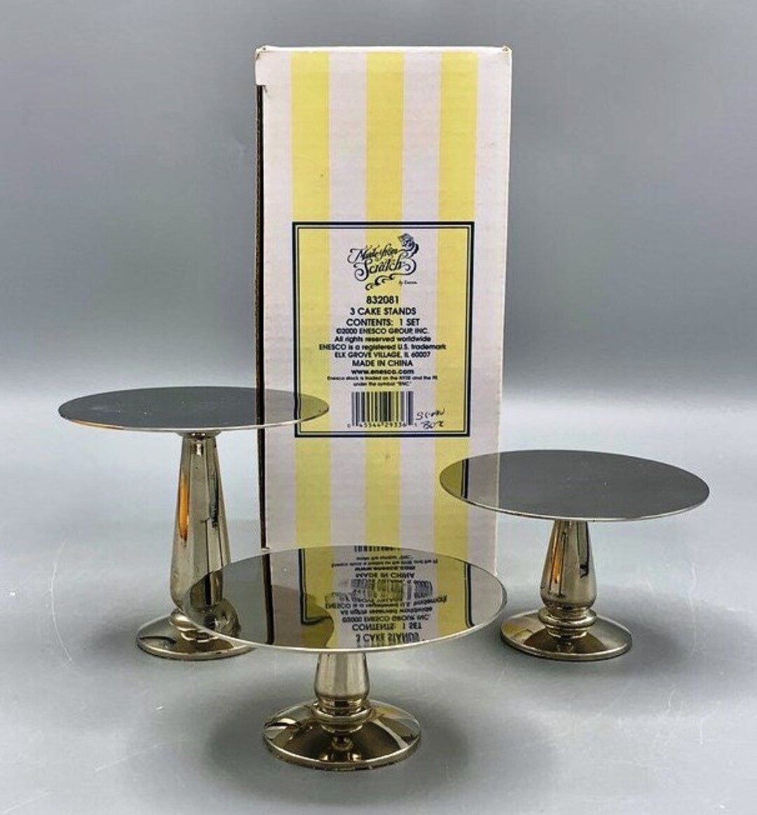 3 MINI Silver Colored Cake Stands by Made From Scratch/enesco - Etsy