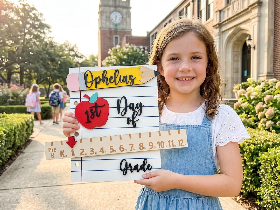 First Day of School Board, Personalized Name School Sign, Back to ...
