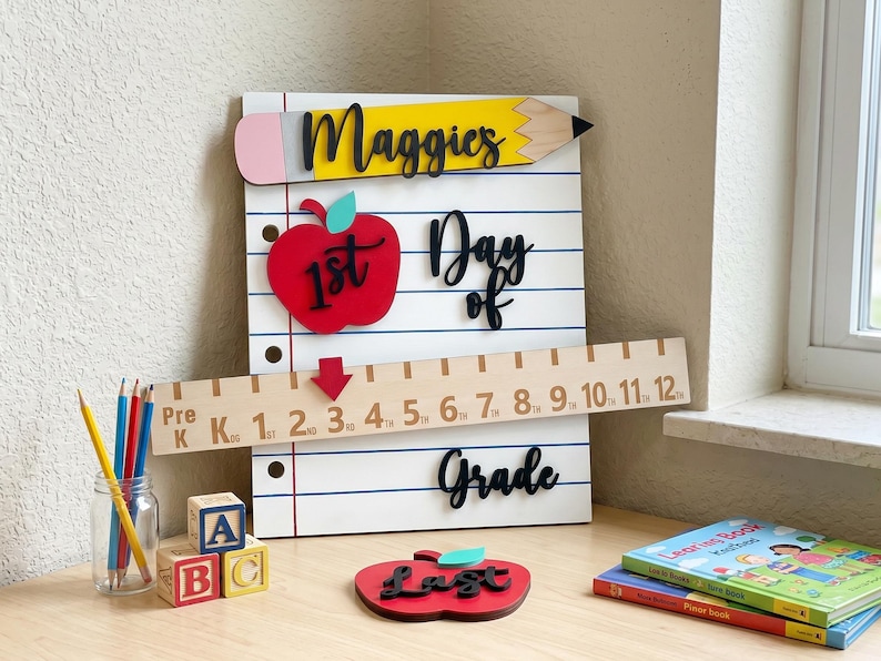 First Day of School Board, Personalized Name School Sign, Back to ...