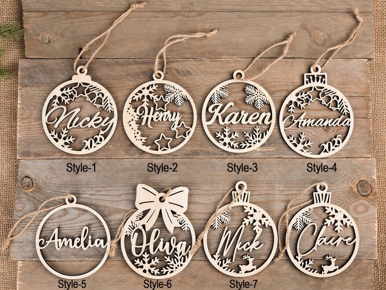 Personalized Christmas Ornaments With Name, Custom Wooden Christmas ...