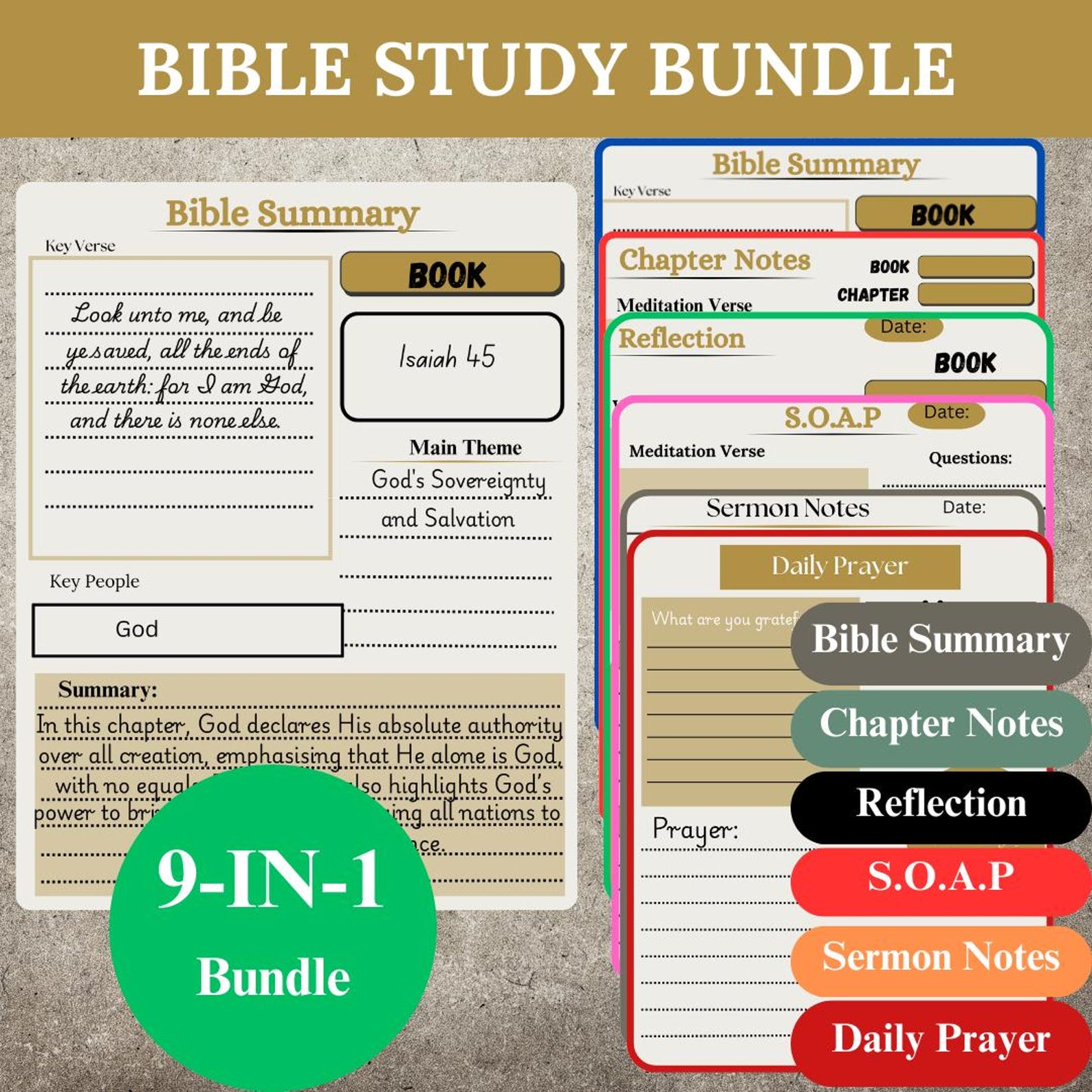 Bible Study Journal | 9-in-1 Digital Guide | 365-day Planner, Sermon ...