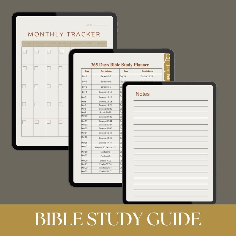 Bible Study Journal | 9-in-1 Digital Guide | 365-day Planner, Sermon ...