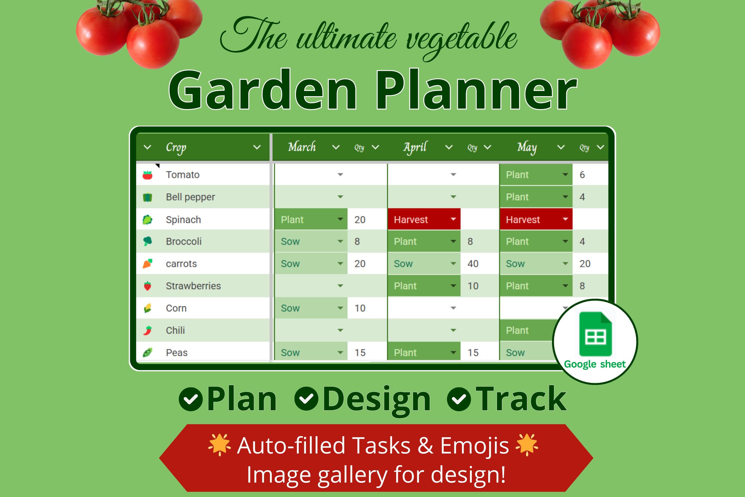The Ultimate Vegetable Garden Planner for Google Spreadsheet - Sowing ...