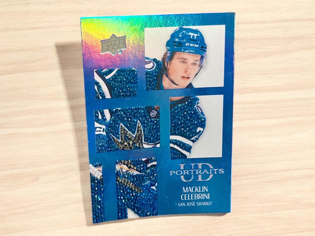 Macklin Celebrini - San Jose Sharks - Holographic Bedazzled Card - Etsy