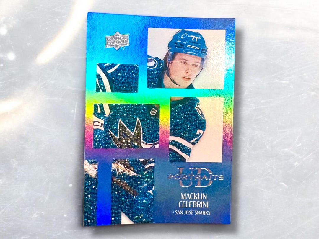 Macklin Celebrini - San Jose Sharks - Holographic Bedazzled Card - Etsy