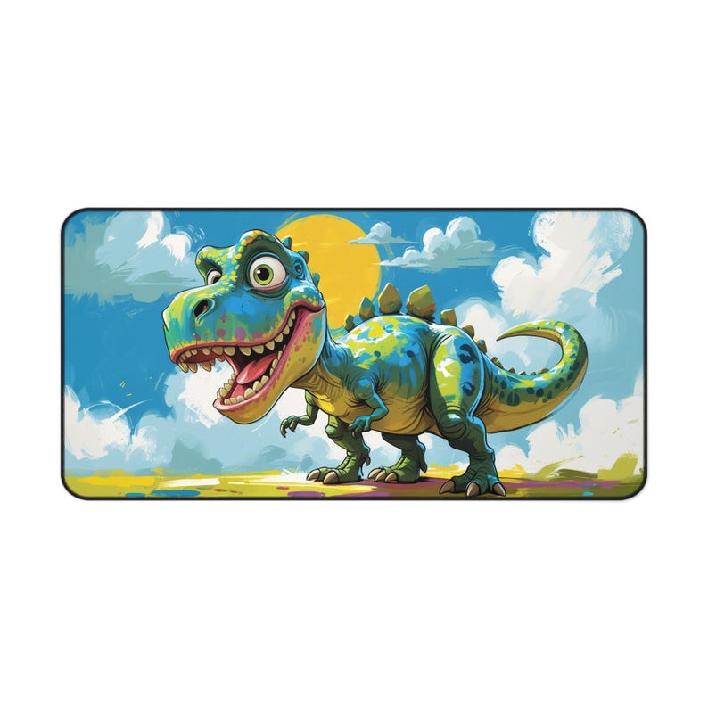 Dinosaur Desk Mat, Fun Office Decor for Kids, Gaming Mat, Gift for Dino ...