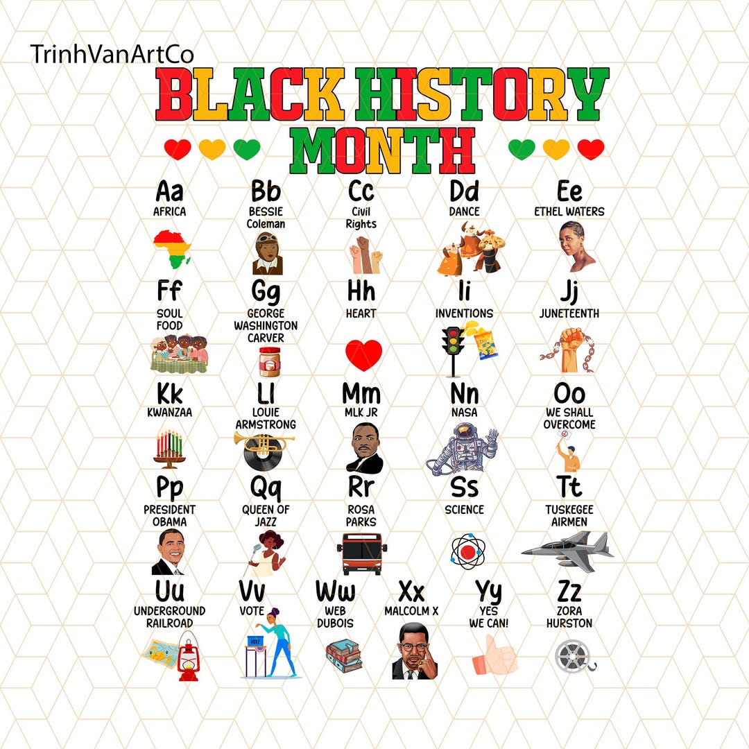 Alphabet Black History Month Png, Black History Month Png, Black Lives ...