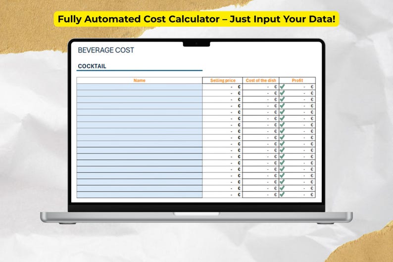Food and Beverage Cost Excel - Menu Pricing & Cost Control | Maximize ...