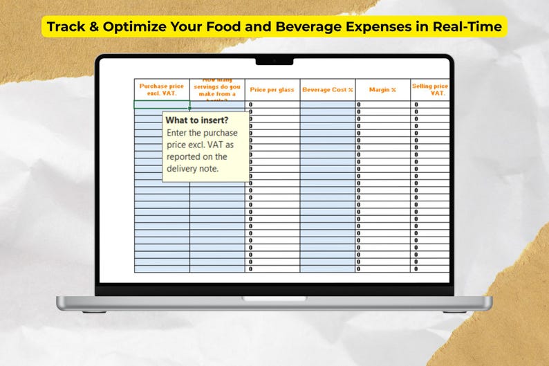 Food and Beverage Cost Excel - Menu Pricing & Cost Control | Maximize Profit With a Professional ...