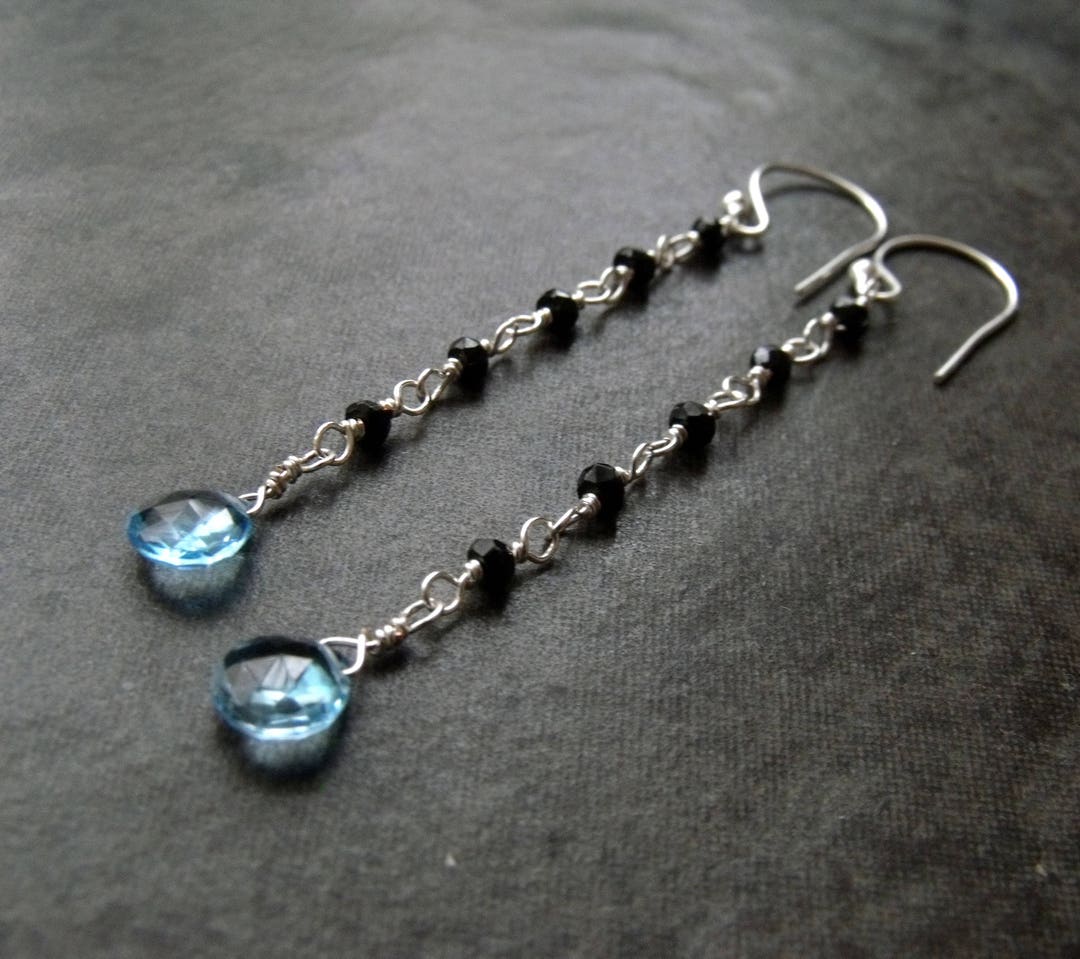 Suiza azul topacio y rubí sintético negro piedras preciosas facetas ...