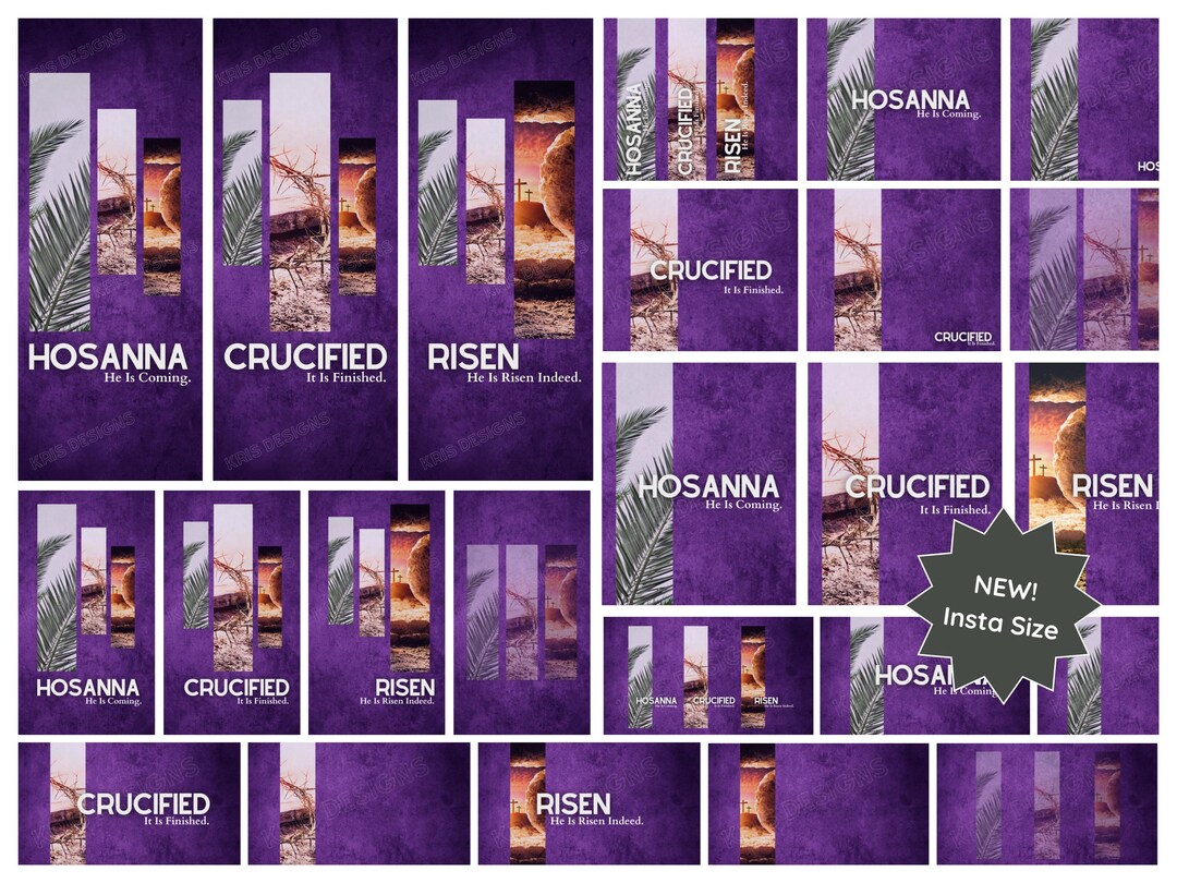 Easter Church Banner 24x60" DIGITAL DOWNLOAD, Holy Week Decor and ...