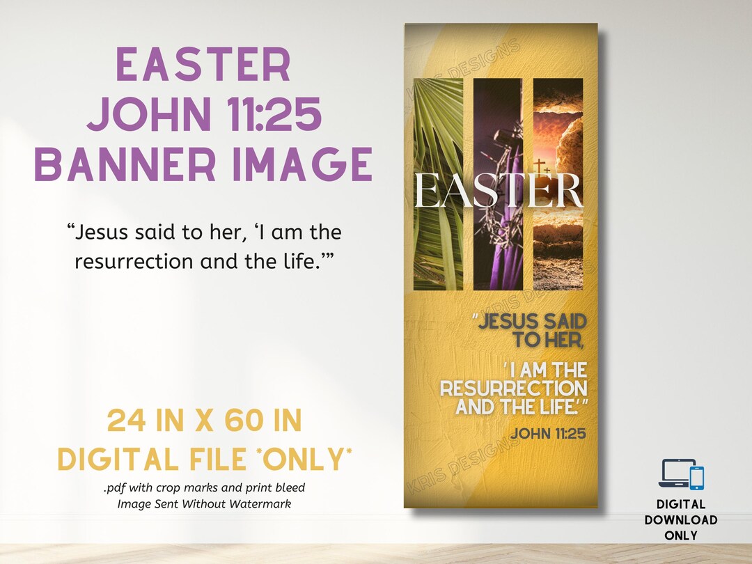 Easter Church Banner Digital Download, Bright Religious Decor, Holy ...