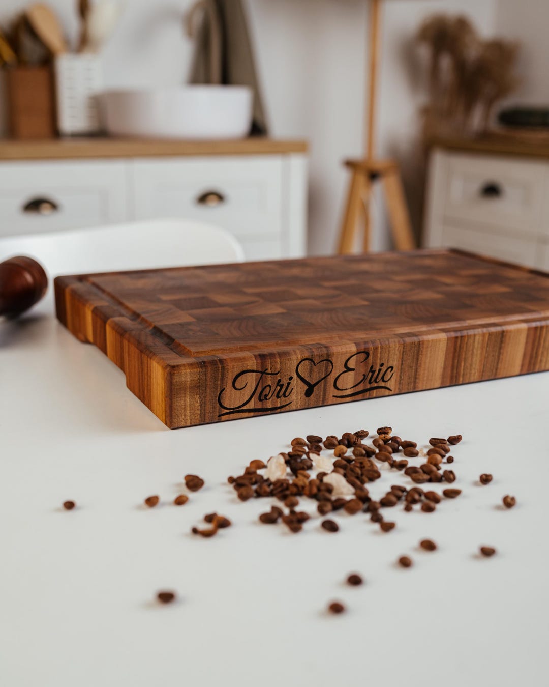Personalized Walnut End Grain Cutting Board: Custom Engraved Butcher ...
