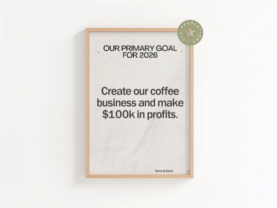 Personalized One Shared Goal Poster • Custom Couple Wall Art ...