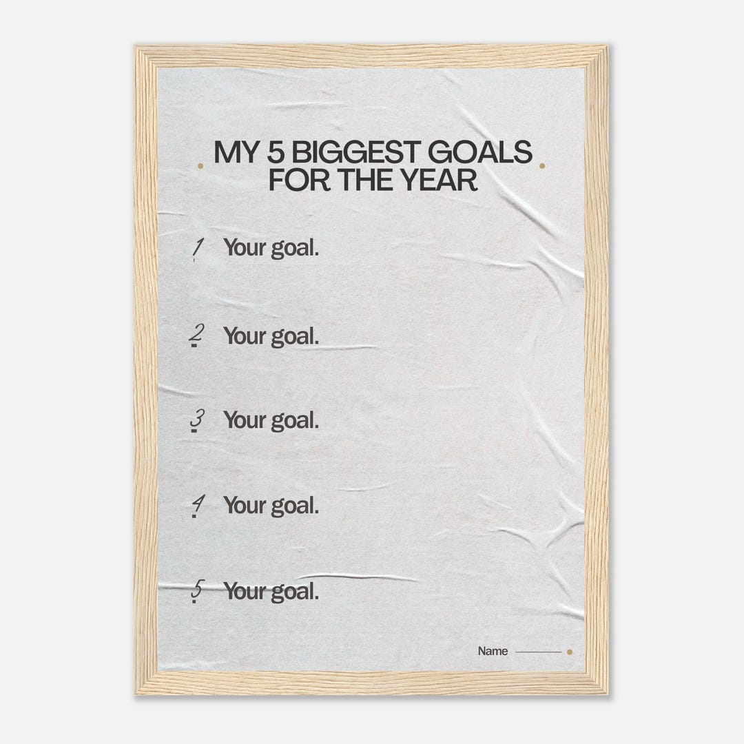 Personalized 2026 Goal Setter Poster • Custom 5 Biggest Goals Wall Art ...