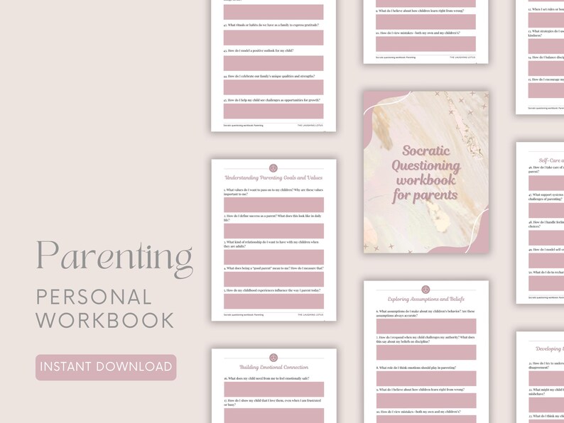 Printable Parenting Reflection Workbook: Socratic Questioning Prompts ...