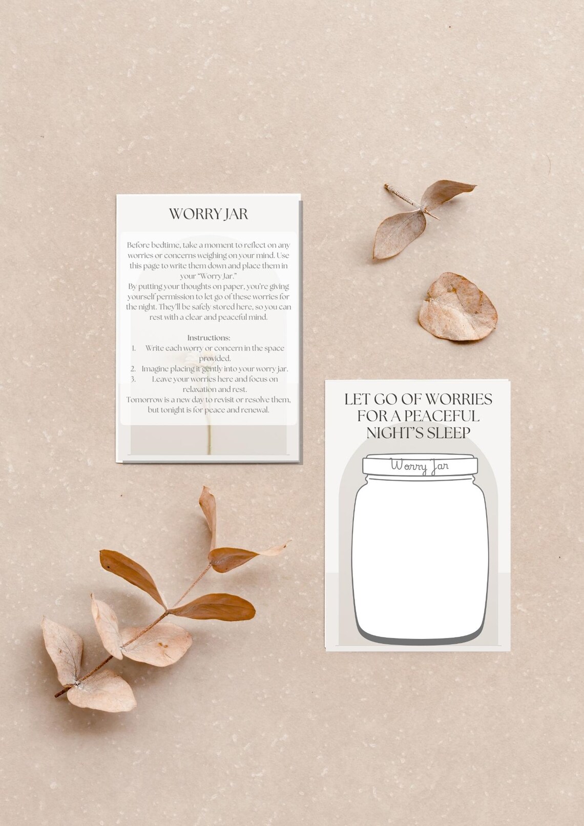 Worry Jar Printable| Anxiety Activity| Mindfulness Worksheet | Sleep ...