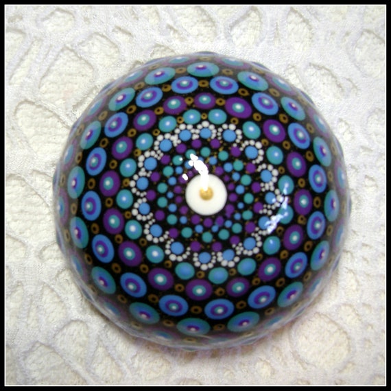 Mandala Desk Art Mandala Dome Mandala Stone Mandala Art M8 | Etsy