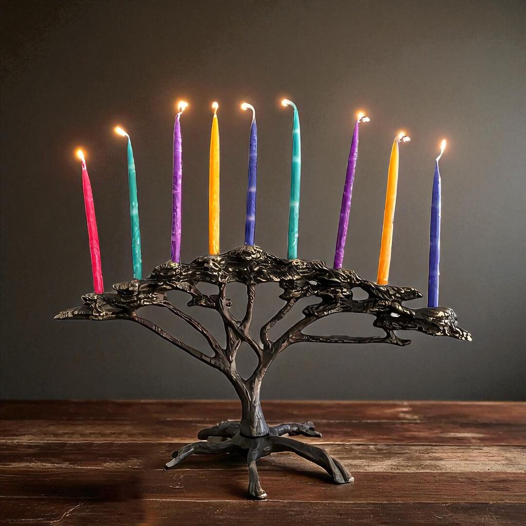 Tree of Life Menorah - 9 Candle for Hanukkah, Holiday or Decor - Etsy