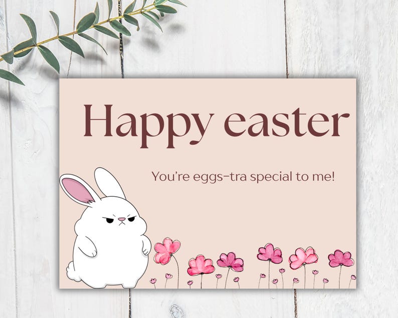 Editable Easter Card Template | Funny Sarcastic Cute Neutral Luxury ...