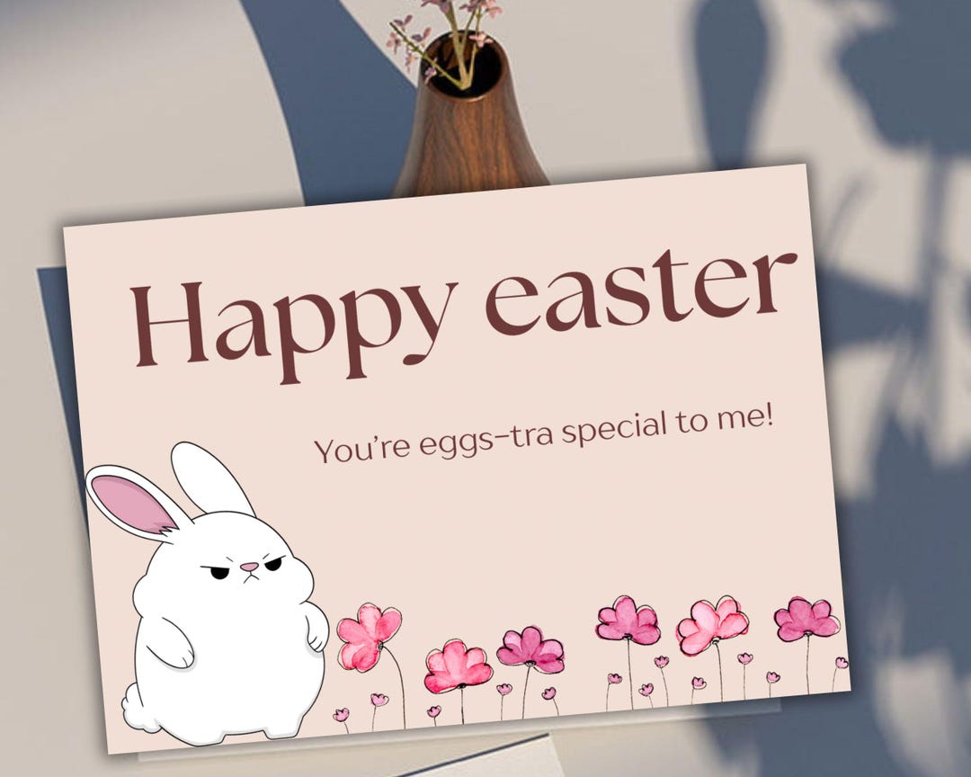 Editable Easter Card Template | Funny Sarcastic Cute Neutral Luxury ...