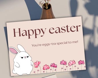 Editable Easter Card Template | Cute Meaningful Wish Neutral Luxury ...