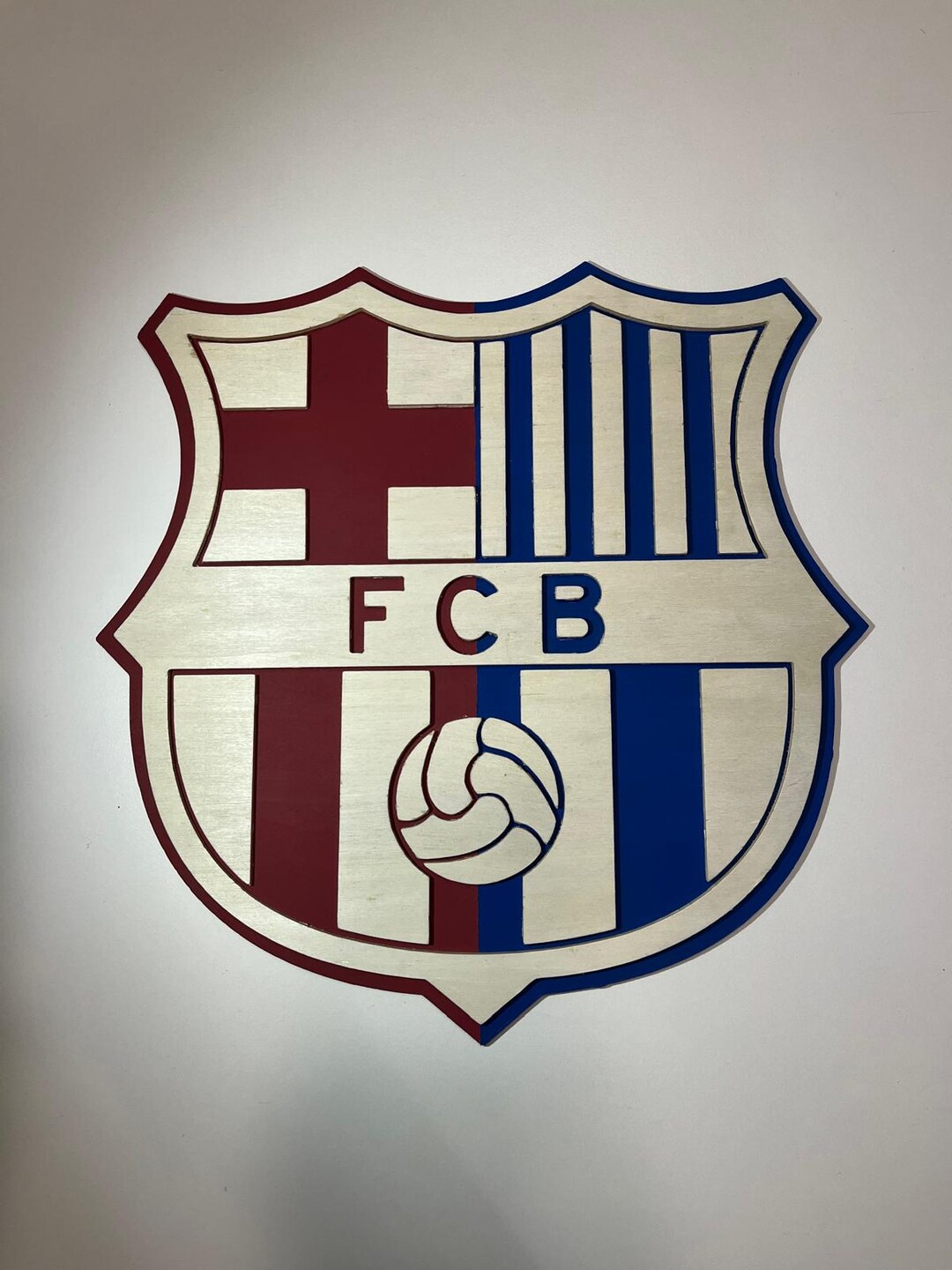Hand-painted Wooden FC Barcelona Shield - Etsy
