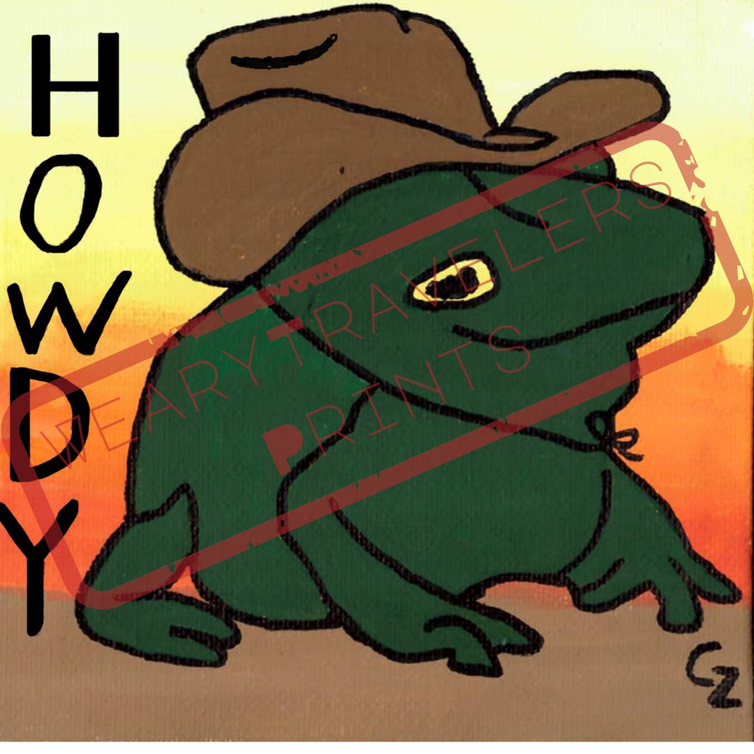 Howdy Cowboy Frog Digital Print - Etsy