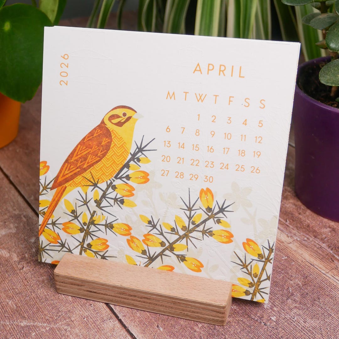2026 Wildlfe Desk Calendar, Hand Embossed Office Calendar, Office Gift ...