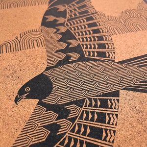 Bronze on Black Paper Red Kite Print Letterpress Art Blockprint - Etsy