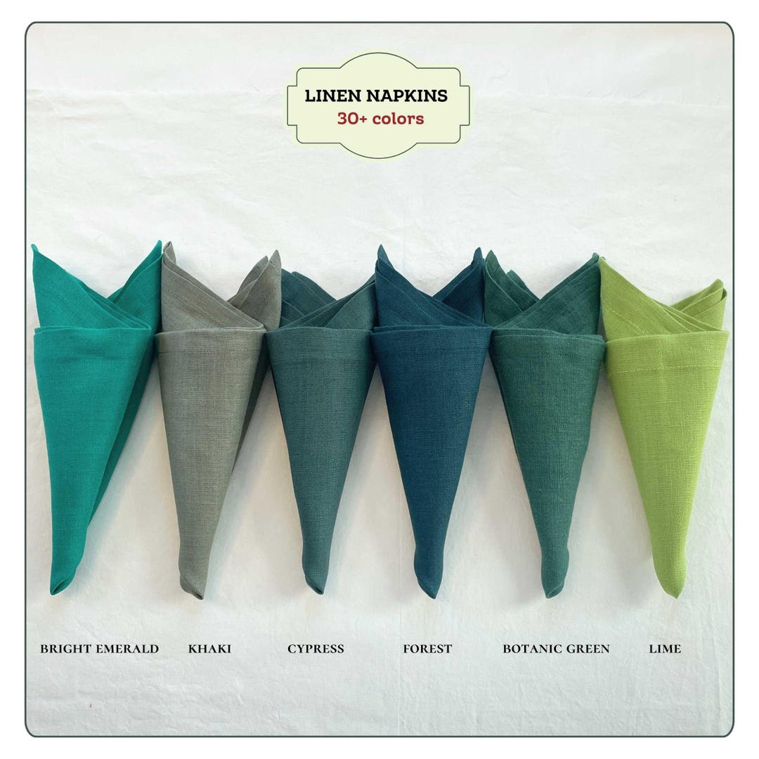 Various Colors Linen Napkins Set, Cloth Wedding Party Napkins, Dinner ...