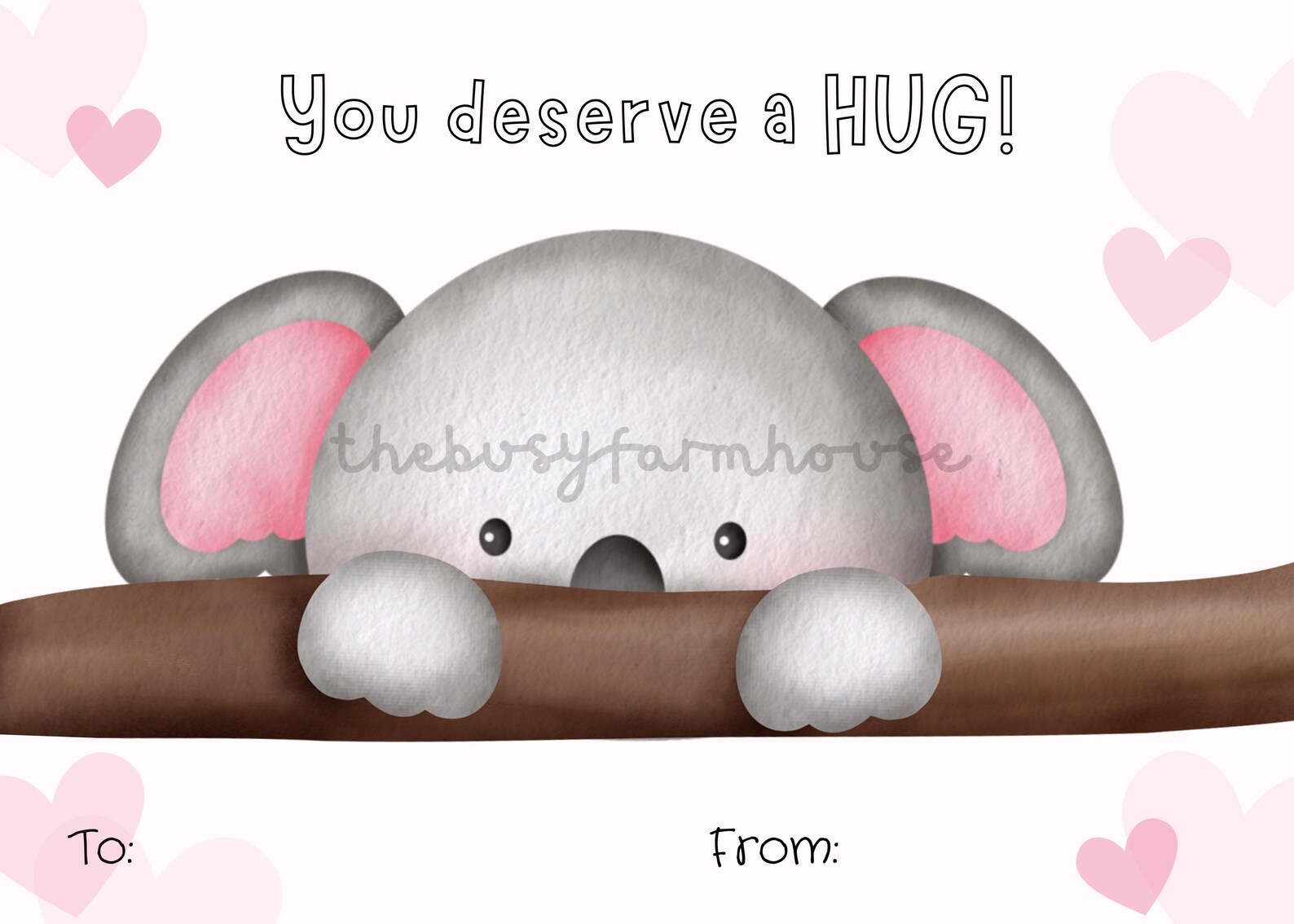 Koala Valentine's Cards - Printable - Etsy