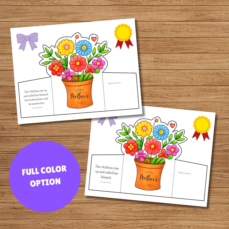Mother's Day Bouquet Craft - Printable | Mother's Day Gift | Bible ...