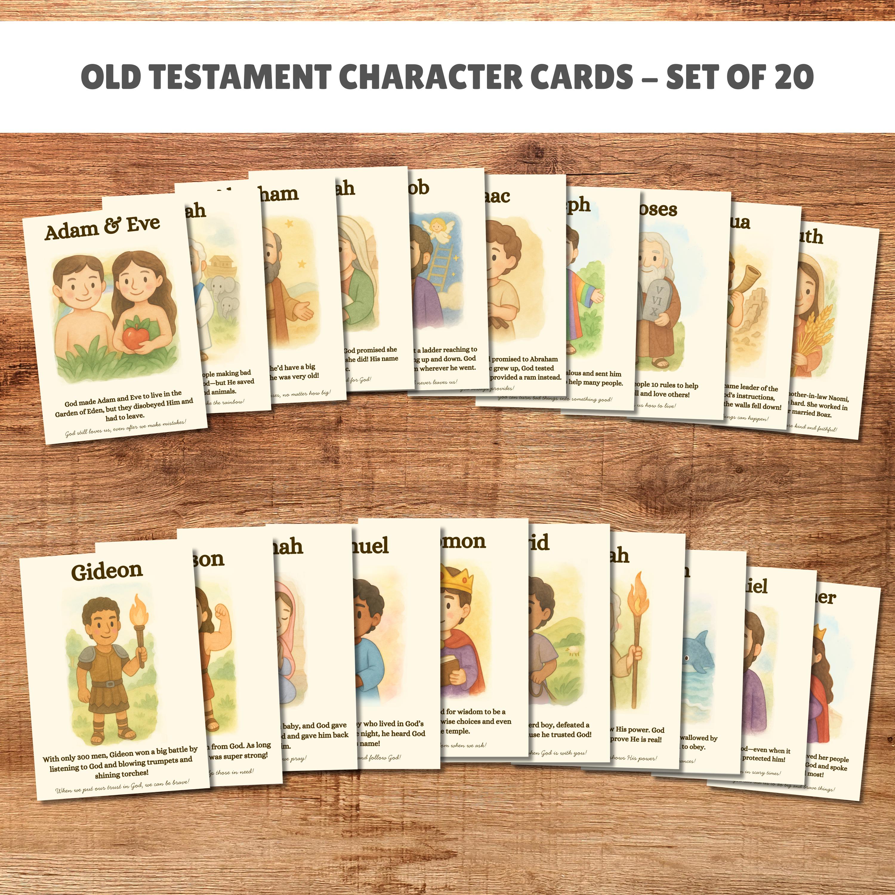 Old Testament Character Cards (set of 20) - Printable - Etsy