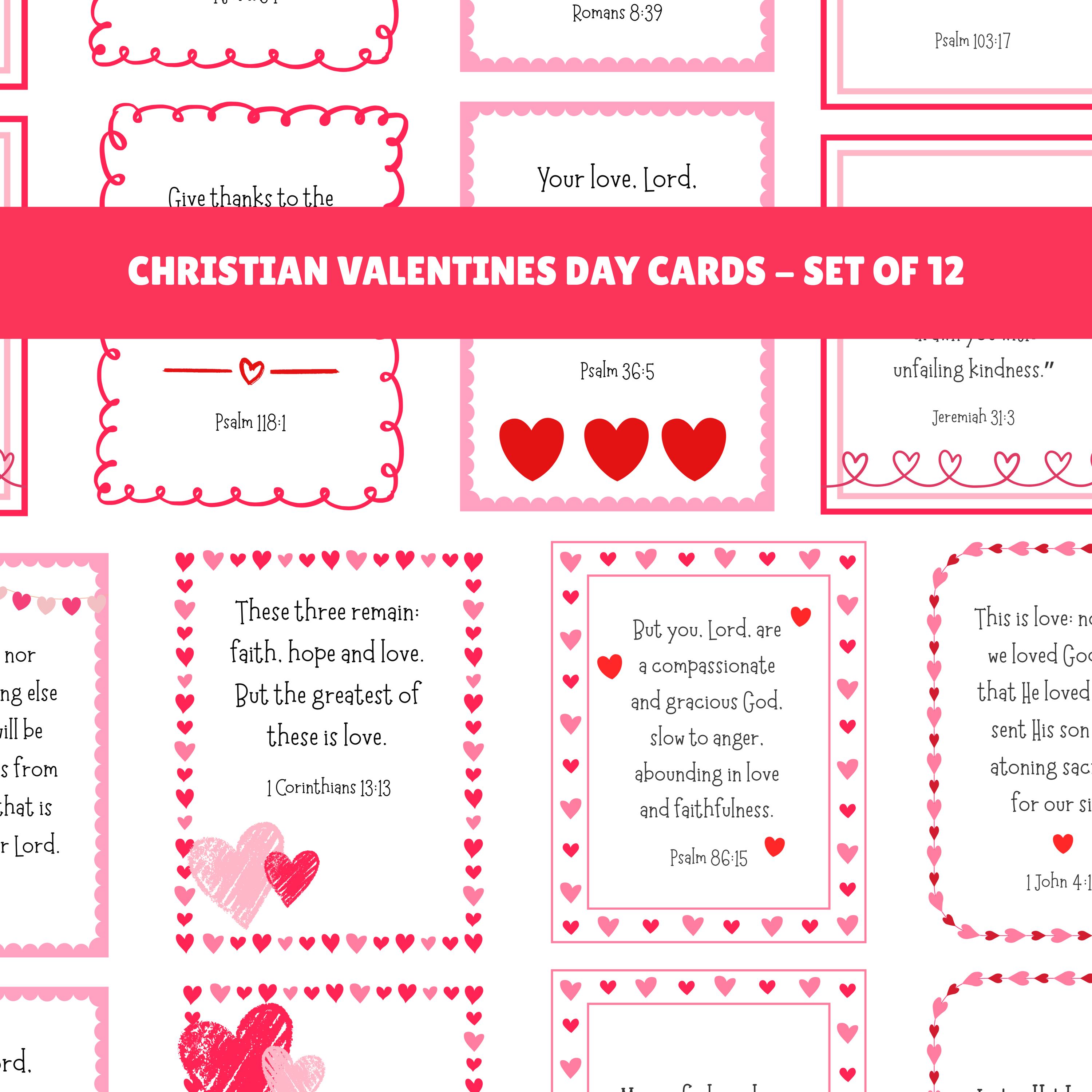 Christian Valentines Cards (set of 12) - Printable | Chrisitan ...