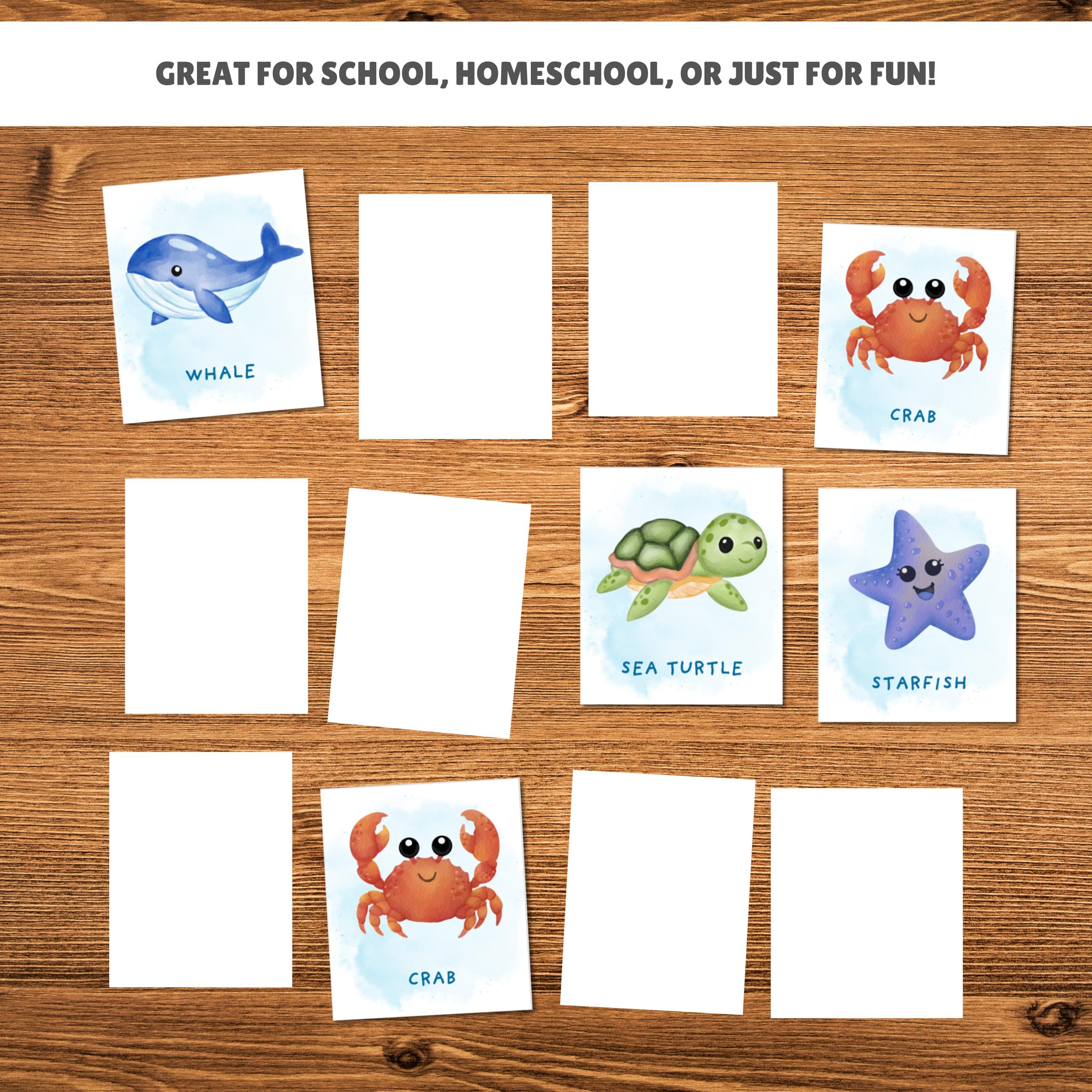 Sea Creatures Memory Game - Printable - Etsy