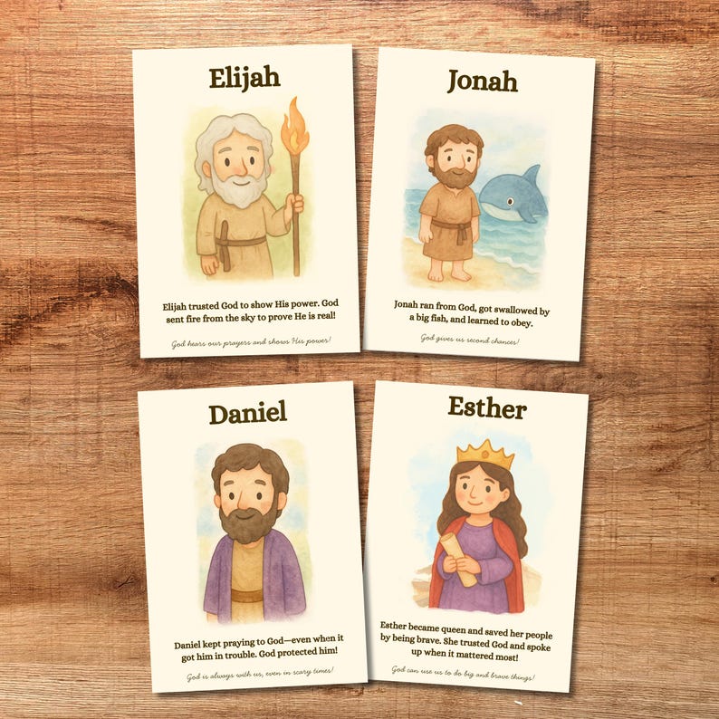 Old Testament Character Cards (set of 20) - Printable - Etsy