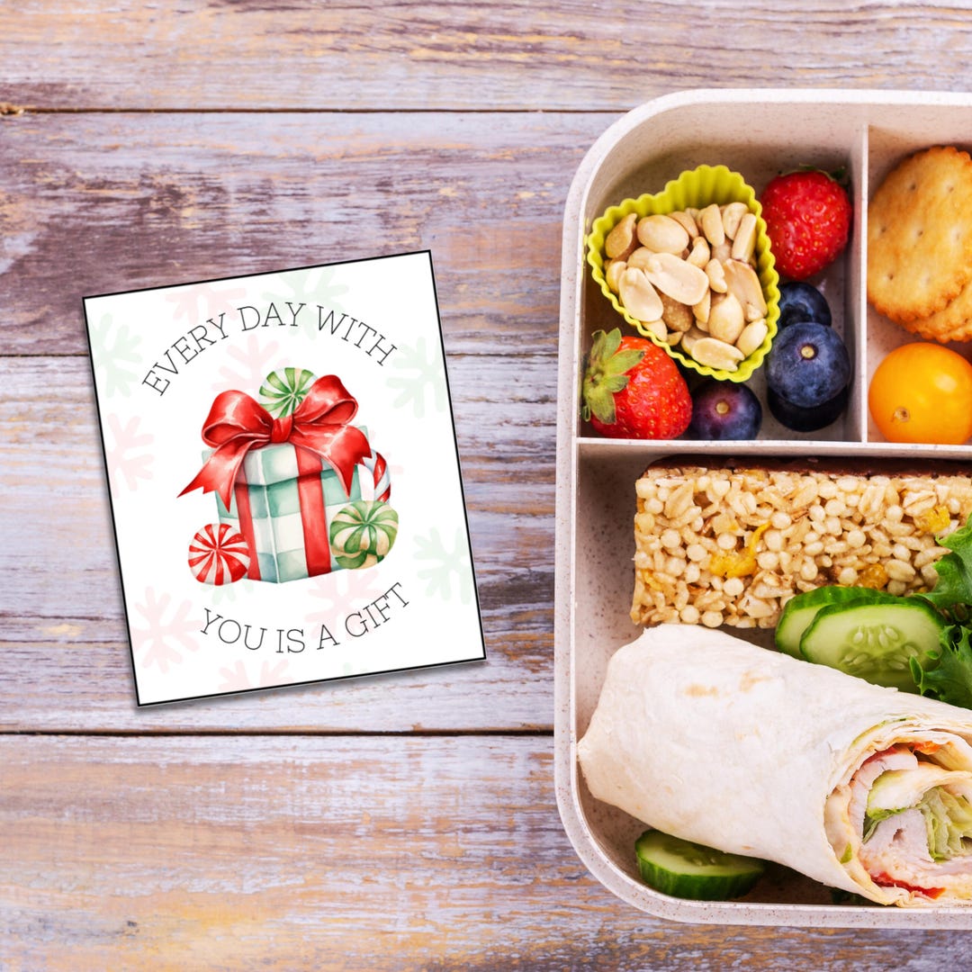 Christmas Lunch Box Notes: Printable Holiday Cards for Kids (PDF) - Etsy