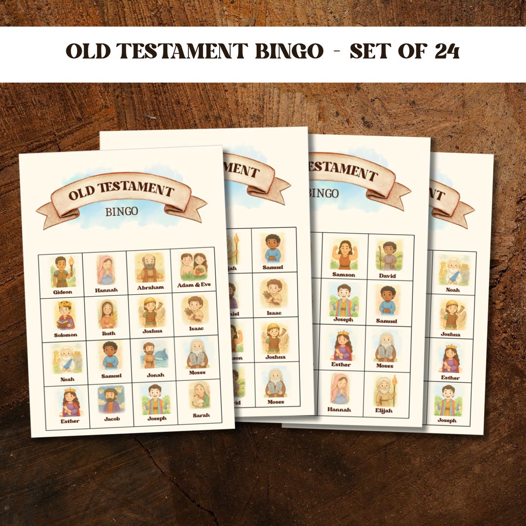 Bible Character BINGO (set of 24) - Printable | Old Testament Cards ...