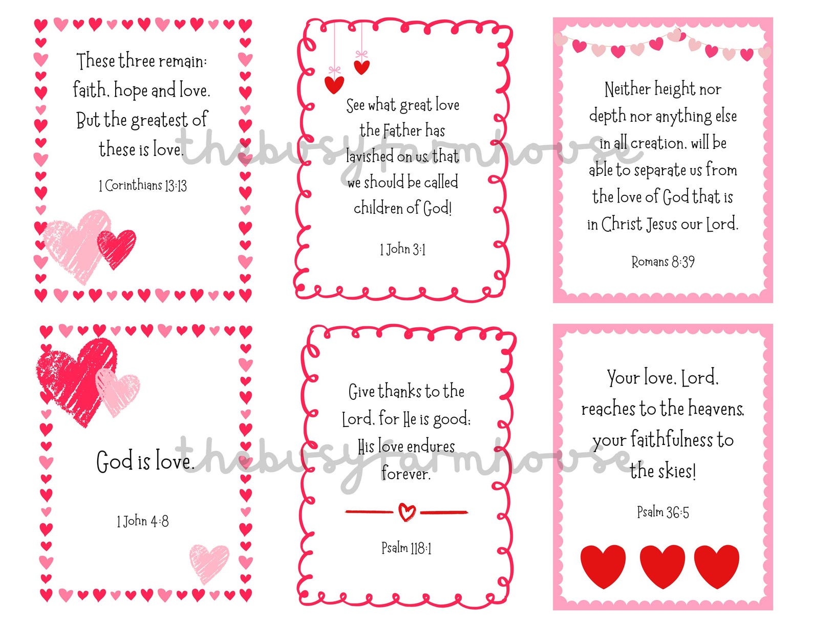 Christian Valentines Cards (set of 12) - Printable | Chrisitan ...
