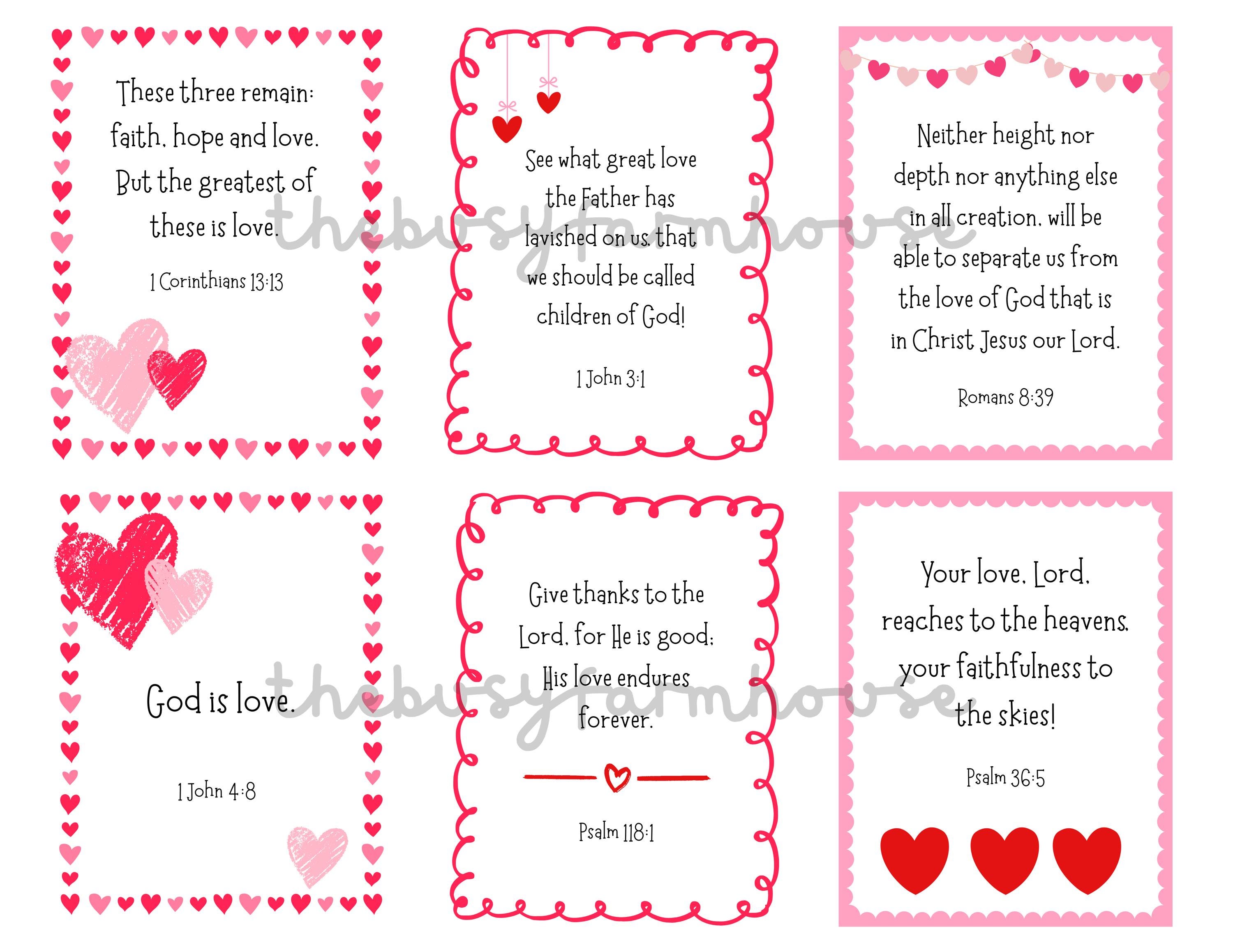Christian Valentines Cards (set of 12) - Printable | Chrisitan ...