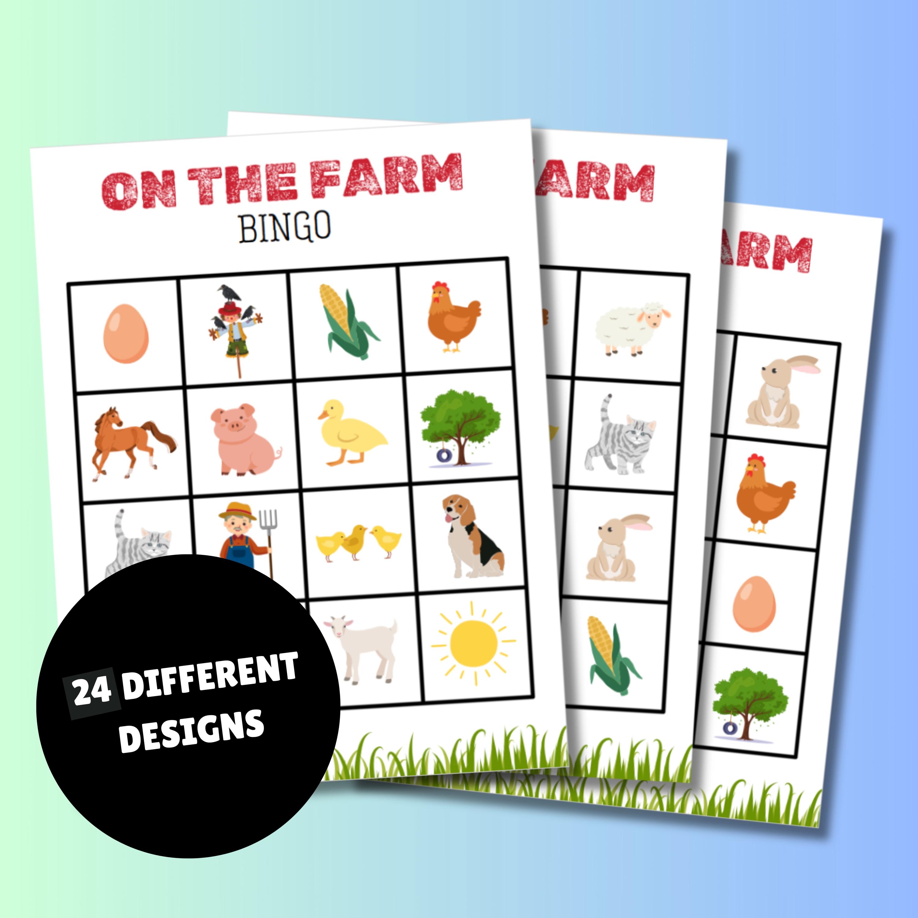 On the Farm BINGO - Printable - Etsy